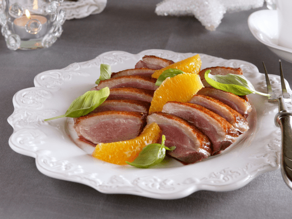 Gegrilde eendenborst met sinaasappel-portsaus - Keurslager