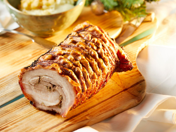 Rollade van porchetta met appelstroop - Keurslager